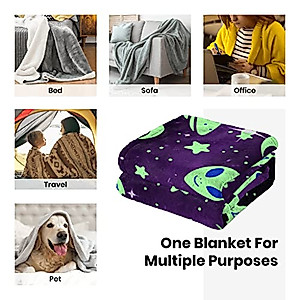 Fleece Throw Blanket - Lightweight Soft Warm Comfort Blankets for Couch Bed Sofa and Home Decor Blankets for All Seasons,60" X80",Alien Galaxy