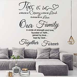 Rotumaty Family Quotes Wall Decals This is Us Wall Decor Vinyl Wall Stickers for Living Room Bedroom Inspirational Art Wall Decorations for Home Office Teen Dorm