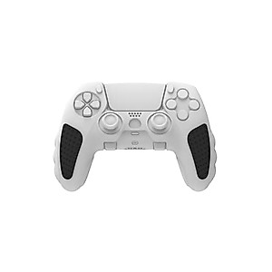 Anti-Slip Ergonomic Silicone Cover Case for ps5 Edge Controller, Soft Rubber Protector Skin for ps5 Edge Wireless Controller with Thumb Grip Caps (White)