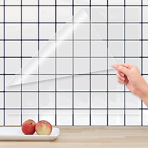 5PCS Clear Contact Paper, 39.5*16.5" Self Adhesive Contact Paper Clear Wall Protector, Removable Film Transparent Kitchen Backsplash Wall Protector, Waterproof Oil Proof Sticker Clear Wallpaper