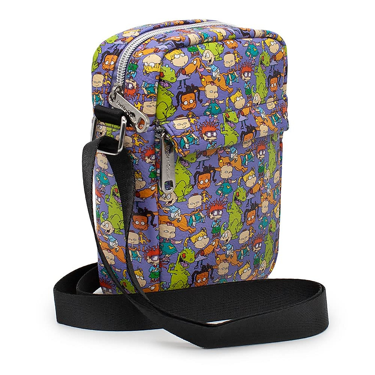 Buckle Down Nickelodeon Bag, Cross Body, Rugrats, Characters Stacked Collage, Purple, Vegan Leather
