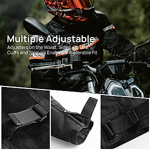 ILM Mesh Motorcycle Riding Jacket CE Armored Alloy Shoulder Pads Breathable for Men Women Model BJK01(Black, Large)