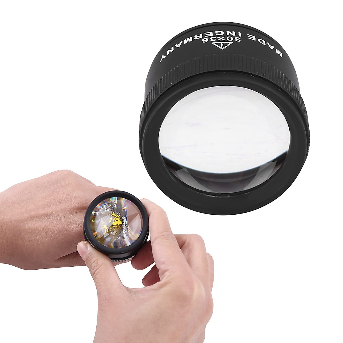 Lwuey 30X Optics Magnifying Loupes, Jewelry Loupe Microscope Pocket Glass Magnifier Portable Handheld Eye Loop Dome Desktop Seniors Reading Lens for Watch Repair Coins Stamps Scope Map Newspapers