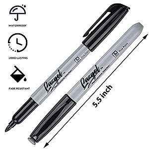 Permanent Markers Bulk, LAZGOL 84 Pack Black Permanent Marker Set, Fine Tip, Waterproof Markers, Premium Smear Proof Pens, Waterproof, Quick Drying, Office Supplies for School, Office, Home