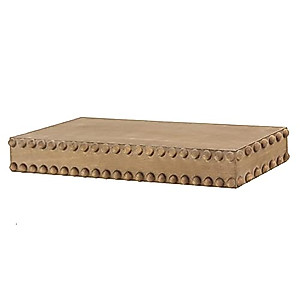 American Art Decor Small Rustic Beaded Wood Decorative Floating Wall Mounted Shelf - Natural - 24.75" L x 3" H x 9.5" D