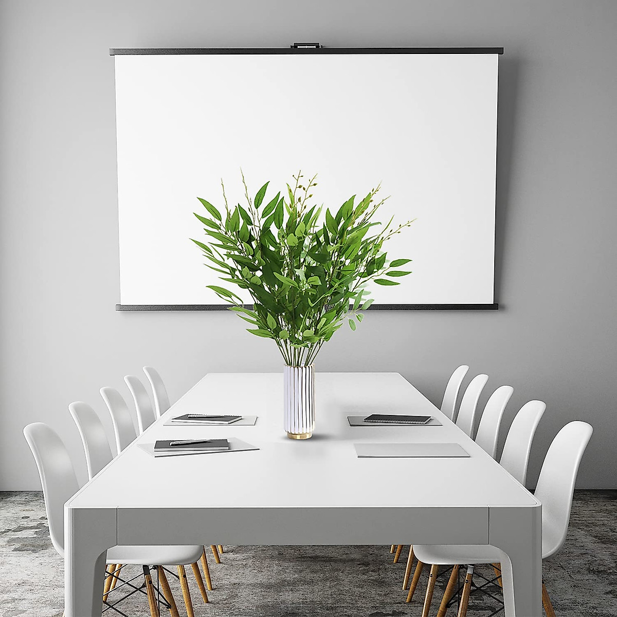 3 Pcs Fake Plants Decor Willow Branches - SAOCOOL 22 Inch Artificial Plants Willow Leaves, Home Indoor Faux Plants for Window, Dining Table, Bathroom, Bedroom and Wall Greenery Decoration (Green)