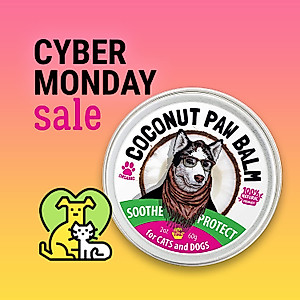 Dog Paw Balm Soother & Moisturizer 2 oz with Natural Shea Butter Coconut Oil Beeswax Heals and Repairs Cracked Dog Paws Snout & Elbows Snow & Dry Weather Protection Ointment Safe Invisible Barrier