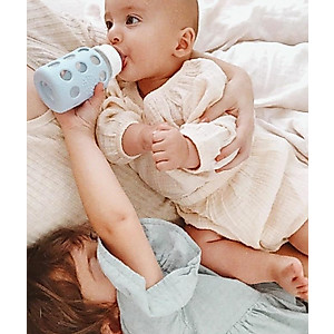 Lifefactory Glass Baby Bottle with Silicone Sleeve 4 Ounce - 2 Pack - Pink