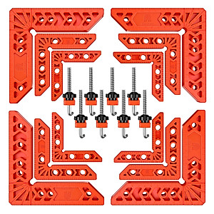 Relitec R 90 Degree Corner Clamp Clamping Square for Woodworking Positioning Squares Right Angle Clamp Tool Wood Clamps for Gluing Cabinets Picture Frames or Drawers, Set of 12（3" 4" 6"）