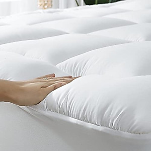 YUGYVOB Queen Mattress Pad, Pillow Top Cooling Mattress Topper with 8"-20" Deep Pocket, 600GSM Thick Bed Topper Mattress Cover Protector, Quilted Down Alternative Fill