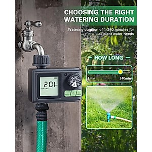 Lingusta Water Timer for Garden Hose - Programmable Sprinkler Timer, Hose Feature Timer with Manual/Automatic Watering System, Irrigation System for Garden