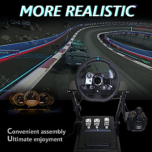 P PBAUTOS Racing Steering Wheel Stand with Upgraded Shifter Holder for Logitech G27 G25 G29 G920 Racing Simulator Wheel Stand without Wheel, Shifter and Pedals