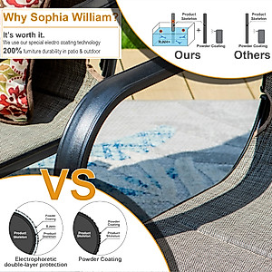 Sophia & William Patio Dining Chairs C Spring Motion Chairs for 4 High Back Patio Chairs Quick Dry Textilene Outdoor Furniture Support 350lbs for Lawn Garden Balcony Pool Backyard Weather Resistant