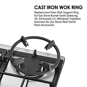 HRepair Cast Iron Wok Support Ring 9Inch Universal Non Slip Wok Rack Stand Fits Kitchen Samsung Ge Frigidaire Whirlpool Kitchenaid Lg Kenmore Gas Stove