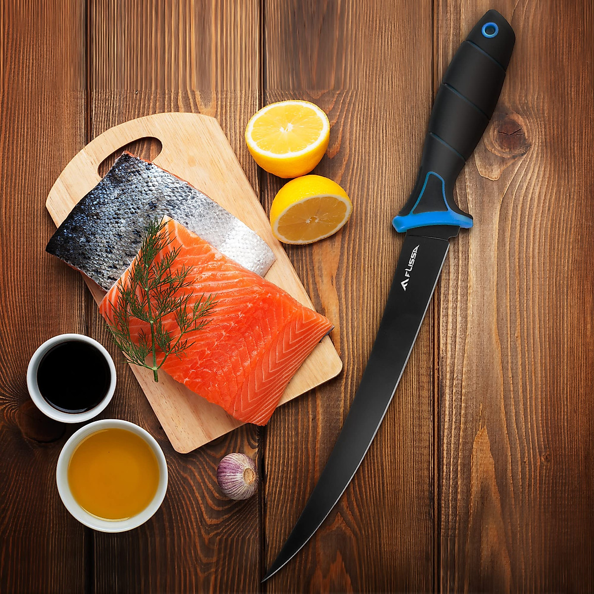 FLISSA 9" Fillet Knife, 4PC Fishing Tool Kit