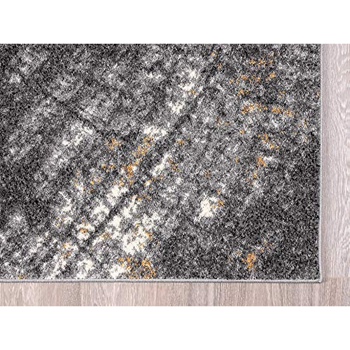 Abani Laguna Collection Grey, Yellow & Beige Contemporary Tree Ring Area Rug - 5'3" X 7'6" Modern Wood Style Accent Rug Rugs