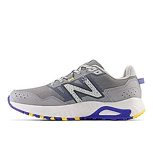 New Balance Men's 410 V8 Trail Running Shoe, Blacktop/Marine Blue/Shadow Grey, 15 X-Wide