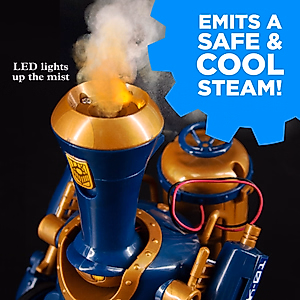 Thames & Kosmos TrainBots: 2-in-1 STEAM Maker Kit | Build 2 Steampunk Robots w/LED Lights | Explore Robots & Engineering | Includes Ultrasonic Atomizer | Ages 8+ with Help; 12+ for Independent Play