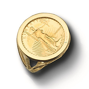 TEX 14k Tri-Color Gold Ring, 1/10oz US American Eagle Coin, Approx 5.4g