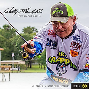 Lew's Crappie Thunder Underspin Fishing Reel, 4.3:1 Gear Ratio, Right or Left-Hand Retrieve, Crappie Thunder Green