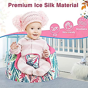 Zooawa Seat Cover Compatible with Bumbo Seat, Baby Seat Cover Children Chair Protector Washable Baby Booster Seat Accessory, Infant Comfortable Seat Cover Compatible with Bumbo Seat, Pink