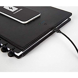 TUL Wireless Charging Discbound Notebook, Leather Cover, Letter Size, Black