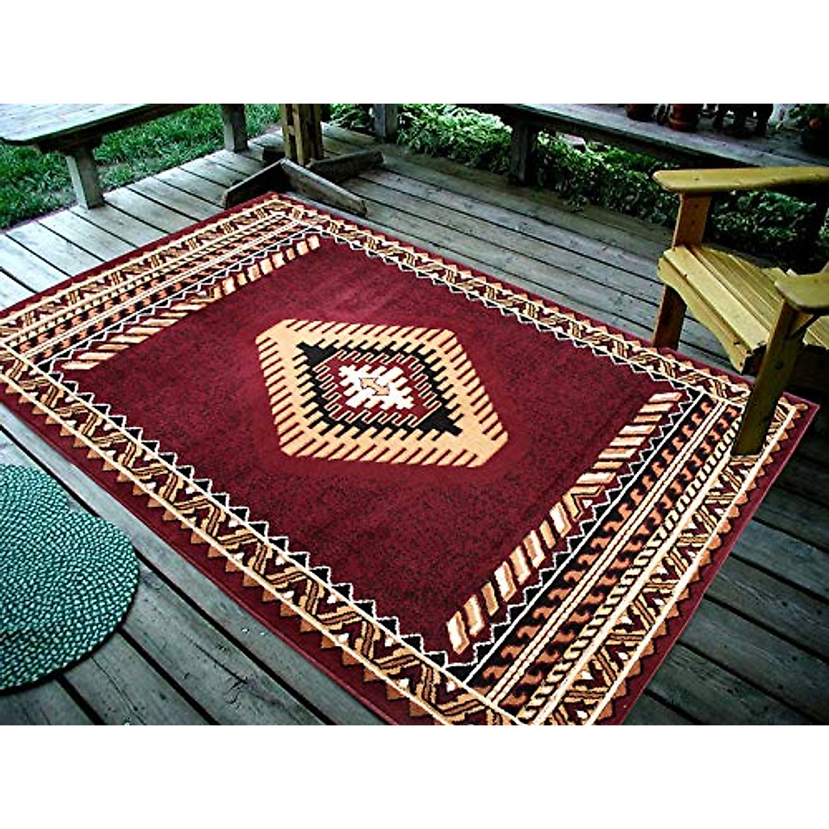 Furnish my Place Southwestern Contemporary Geometric Area Rug 3 Pieces Set (5x8) (2x6) (2x3) - Tucson Burgundy