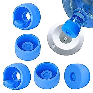 Gofriipai 3 and 5 Gallon Water Jug Cap, Silicone Reusable Replacement Cap, Non Spill Bottle Caps for 55mm Bottle Water Dispenser Caps - Pack of 3
