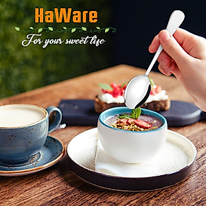 HaWare 12-Piece Demitasse Espresso Spoons, 5.3” Stainless Steel Coffee Spoon, Teaspoons set of 12, Mini Stirring Spoons for Dessert, Sugar, Ice Cream, Soup, Cappuccino, Non-toxic, Dishwasher Safe