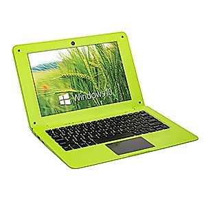 Goldengulf Windows 10 Portable Computer Laptop Mini 10.1 Inch 32GB Ultra Slim and Light Netbook Intel Quad Core PC HDMI USB Netflix YouTube for Children (Green)