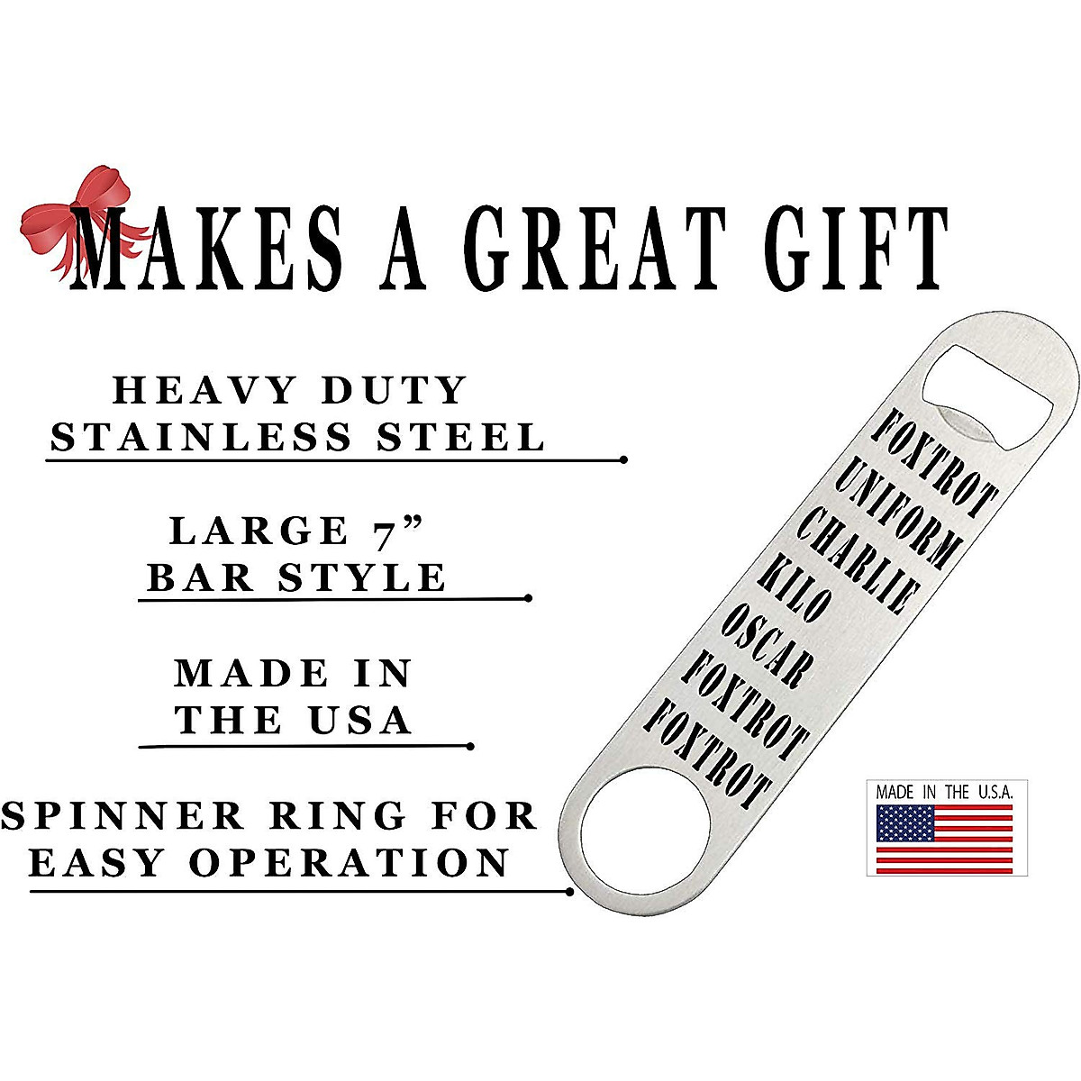 Funny Military Alphabet Speed Bottle Opener Heavy Duty Gift For Veteran