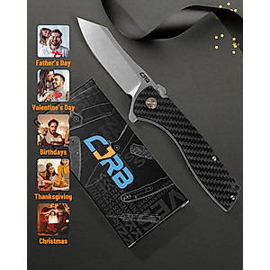 CJRB Cleaver Folding Knives Pocket Knife AR-RPM9 Steel Blade Carbon fiber Handle J1915 Kicker
