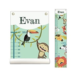 Personalized Canvas Growth Chart for Kids, Height Chart for Kids, Growth Chart Banner with Name