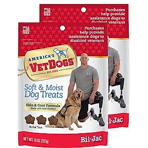 Bil-Jac VetDogs Skin & Coat Soft Treats 10 oz, 2 Pack