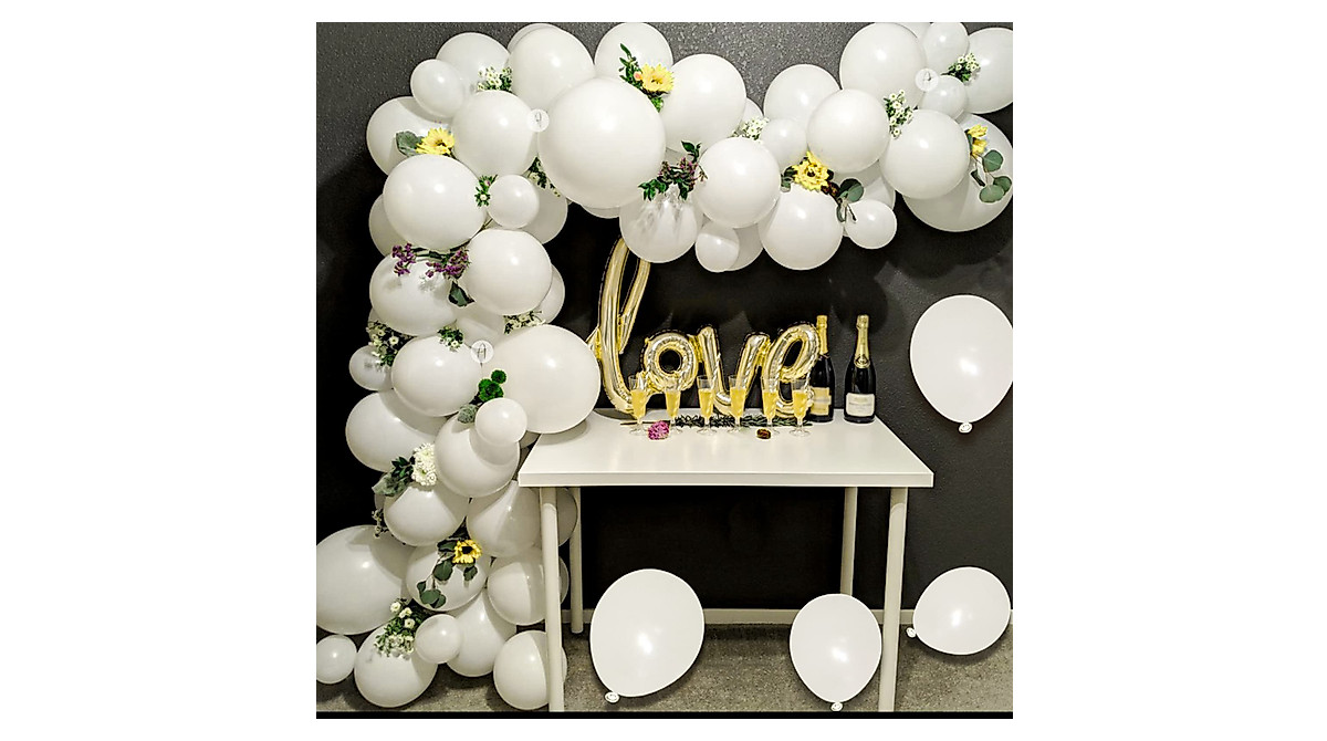 200pcs Matte White Balloons for Festive Decorations