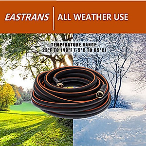 EASTRANS Heavy Duty Garden Hose 5/8 in x 25 ft, Flexible Water Hose with 3/4" Solid Brass Connector Outdoor, Car wash, Lawn