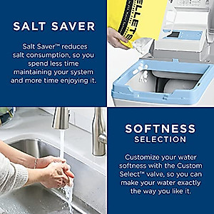 GE Smart Water Softener System with Leak Detect | 40,000 Grain | Reduce Hard Mineral Levels at Water Source | Wifi Connectivity | Improve Water Quality for Drinking, Laundry, Dishwashing | GXSHC40N