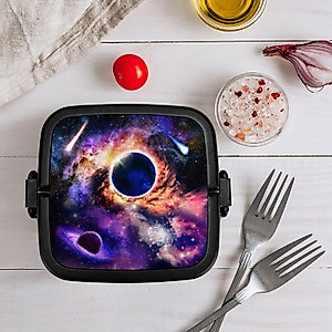 Big Bang Solar System Planet Lunch Box Adult Double Layer Bento Box Leak Proof Travel Containers with Spoon for Hot Food Office