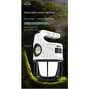 500LM, Battery Lanterns, Solar Flashlight Lantern, Solar Lanterns Outdoor Rechargeable led Light, Rechargeable Camping Lantern, IPX4 Waterproof,Emergency Power Bank, Outdoor, Hiking, Fishing