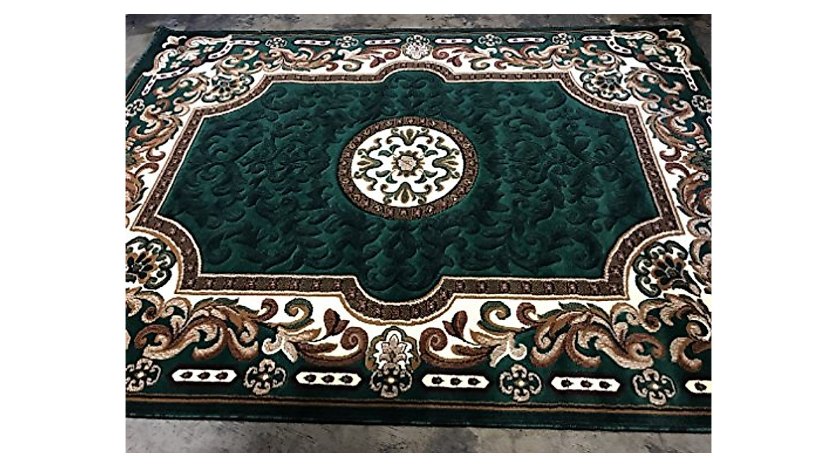 Kingdom Traditional Hunter Green Area Rug - 8x10 Persian