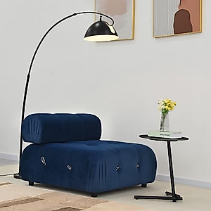 JACH Simplify Round Pedestal Accent Side Table, Minimalist Rock Board Side Table for Living Room, Bedroom, Suitable for Pairing with Sofas, 21" x 17" x 16", (Black)