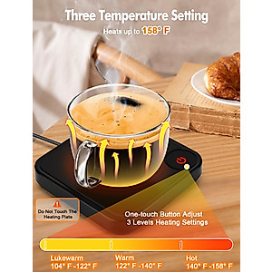 Coffee Mug Warmer - Mug Warmer for Desk with 2 Temperature Settings, Electric Coffee Cup Warmer, Auto Shut Off Coffee Warmer White