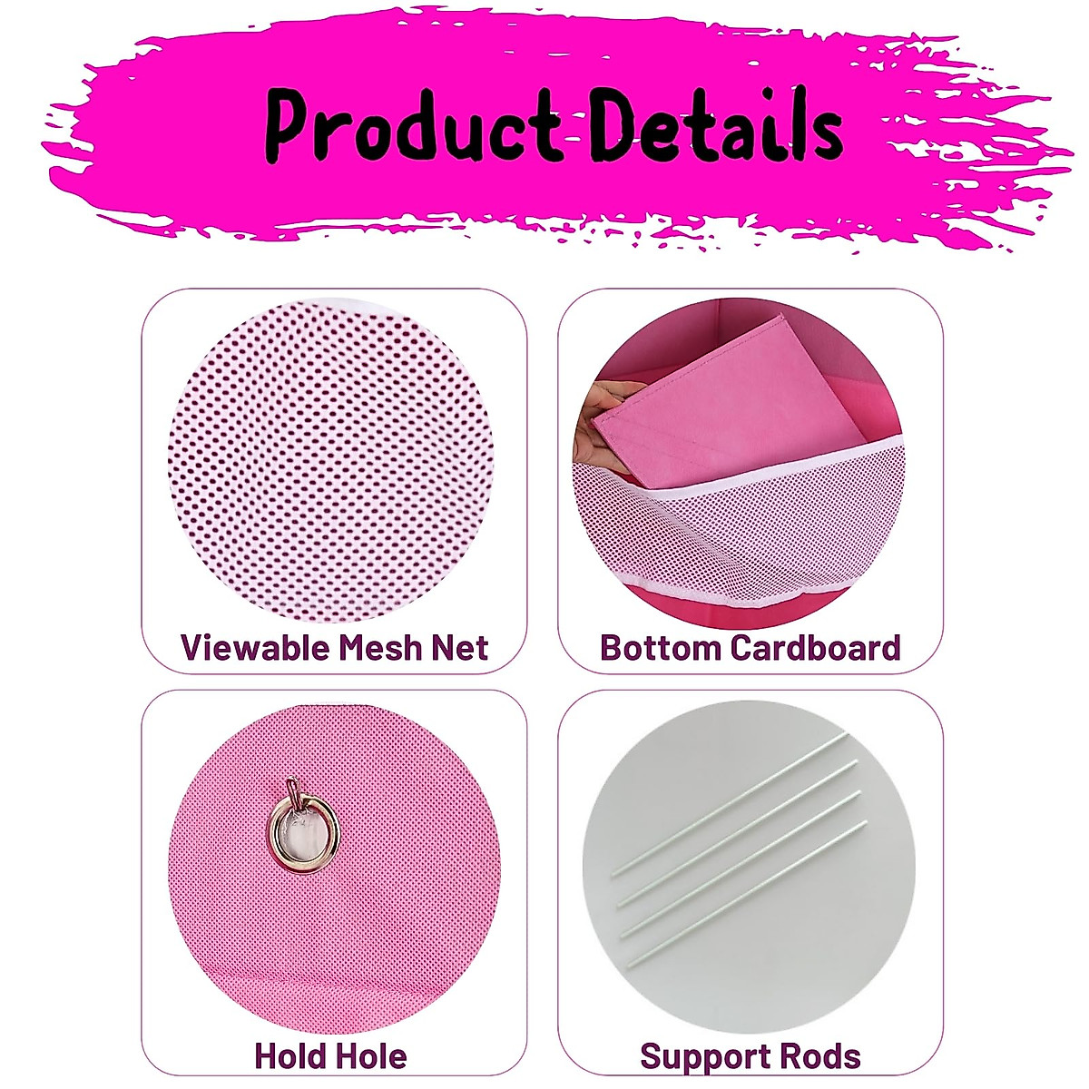 Soft Corner Shelf | Safe Hanging Organizer | Child-Friendly Wall Mount Storage | for Sundries, Toys, Stuffed Animals, Diapers | for Pantry Closet Bedroom Nursery Organization Pink