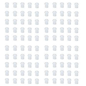 BVMAG 100 Pack Replacement Mushroom Earbud Ear Tips for Baofeng Motorola Kenwood Cobra Two Way Radio Transparent Acoustic Tube Earpieces