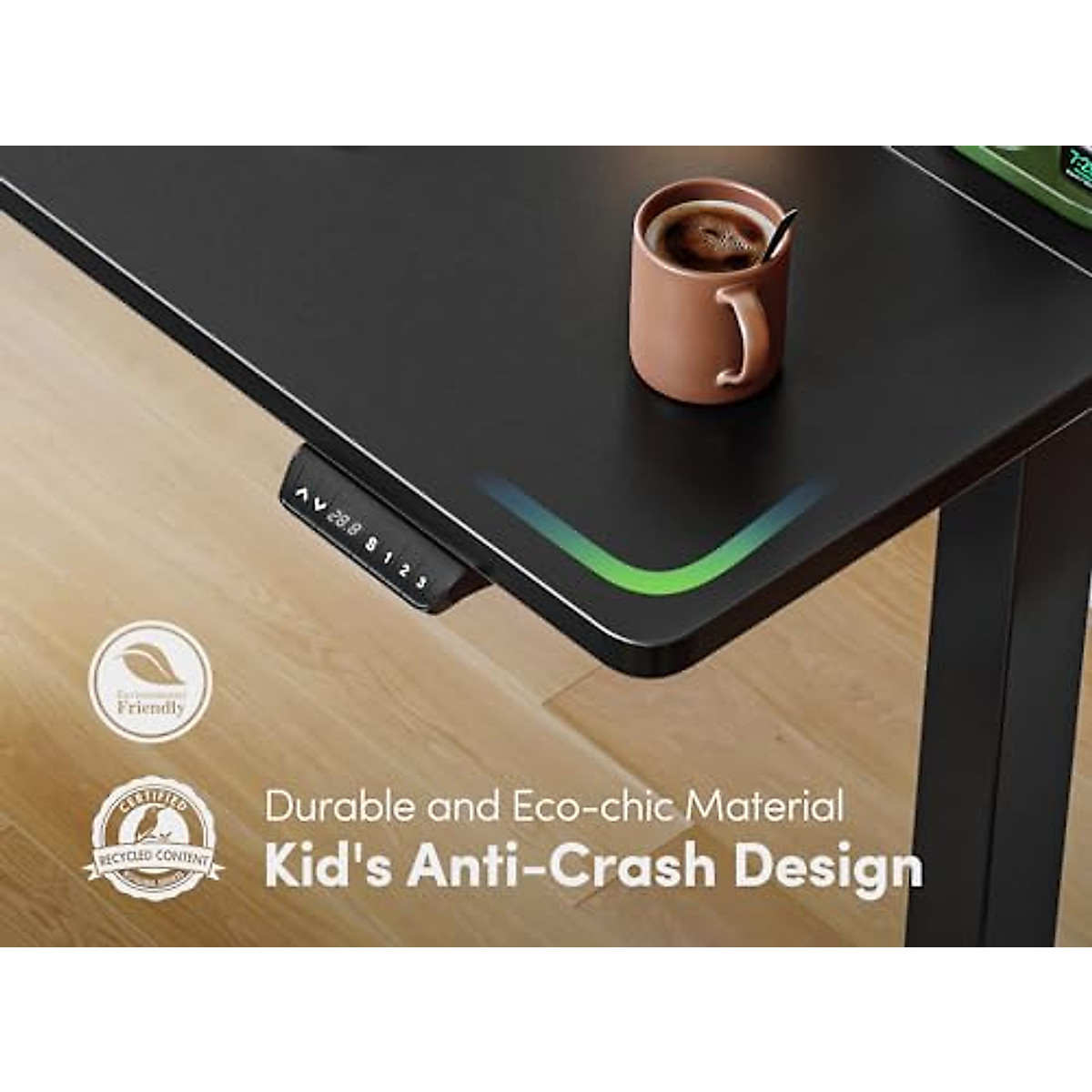 FEZIBO Electric Standing Desk, 55 x 24 Inches Height Adjustable Stand up Desk, Sit Stand Home Office Desk, Computer Desk, Espresso