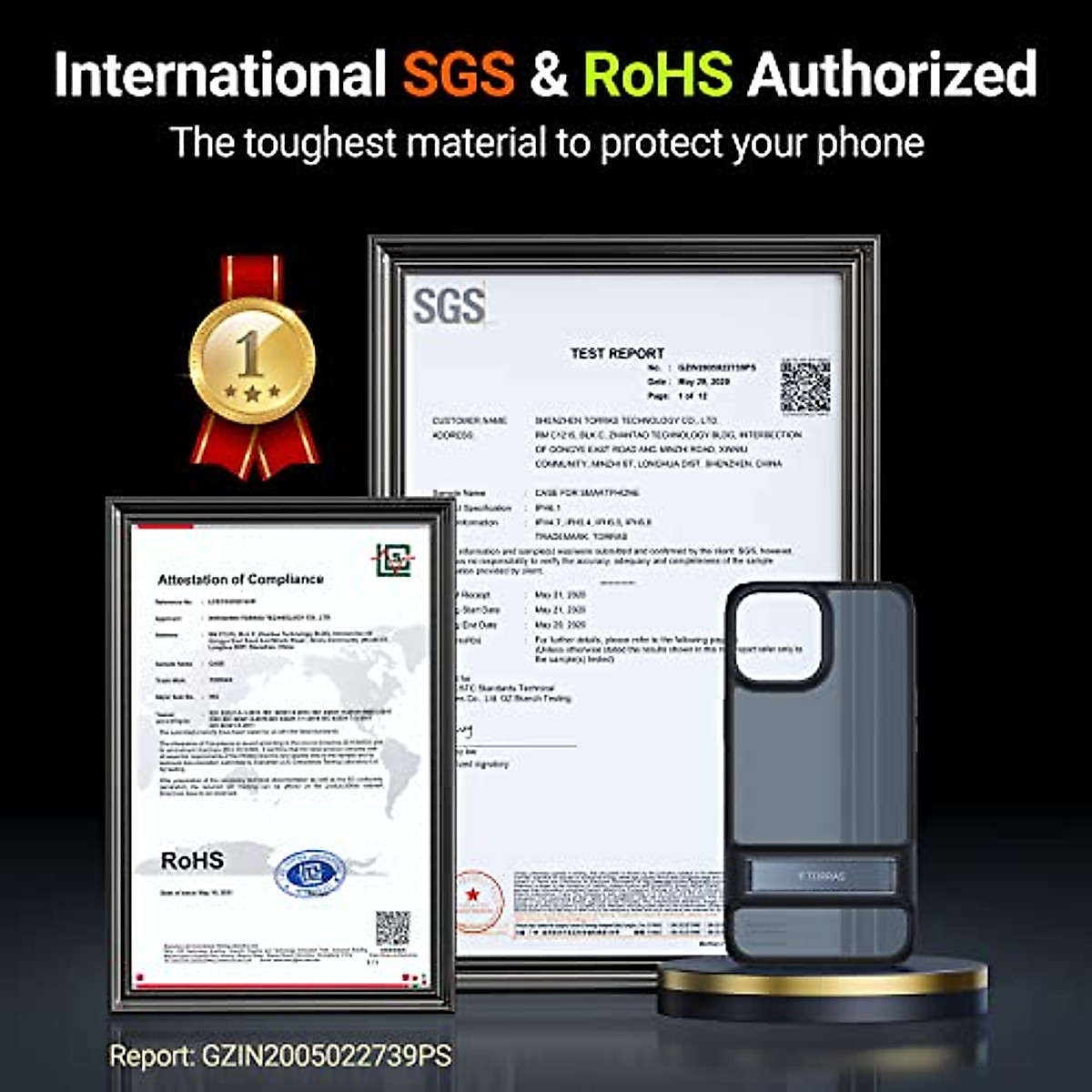 TORRAS MarsClimber Designed for iPhone 13 Case/iPhone 14 Case, [3 Stand Ways] [8FT Military Grade Shockproof] Translucent Matte Thin Slim Phone Case for iPhone 14/ iPhone 13 with Stand, Black