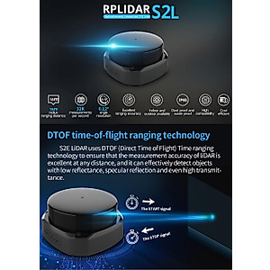 Slamtec RPLIDAR S2L 2D Lidar 360 Degree 18 Meters Scanning Radius IP65 Proof LIDAR Sensor Scanner for Obstacle Avoidance and Navigation of Robots Support ROS/ROS2