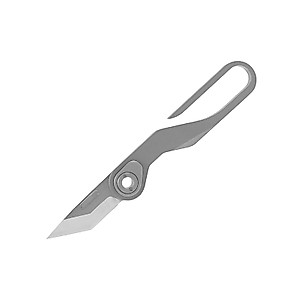 ThruNite Titanium Alloy Small Keychain Knife, Key chian EDC Tool, Mini Pocket Folding Knife with keyring, key organizer Box Cutter for Women Men, Silver