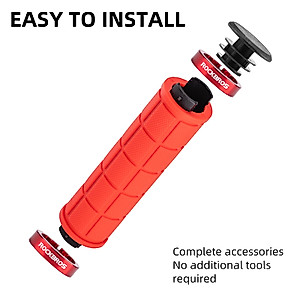 ROCKBROS 4Pcs(2 Pairs) Bike Handlebar Grips Double Lock On Bike Grips Comfortable Anti-Slip Bicycle Handlebar Grips for Mountain Bike BMX Bike Scooter Beach Cruiser, Folding Bike