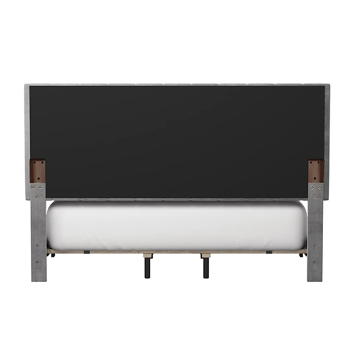 BOWERY HILL Modern Upholstered King Platform Bed in Gray Fabric
